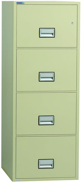 Phoenix Safe LTR4W25 25" 4 Drawer Letter Vertical Fire File Cabinet ...